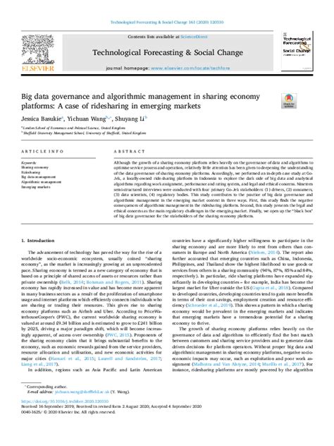 Pdf Big Data Governance And Algorithmic Management In Sharing Economy