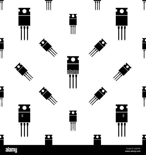 Field Effect Transistor Icon Seamless Pattern Power Transistor Icon Vector Art Illustration