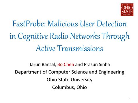Ppt Fastprobe Malicious User Detection In Cognitive Radio Networks Through Active
