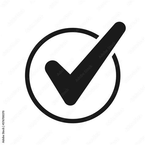 Vector Check Mark Icon In A Circle Illustration Stock Vector Adobe Stock