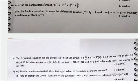 solved 6 a find the laplace transform of
