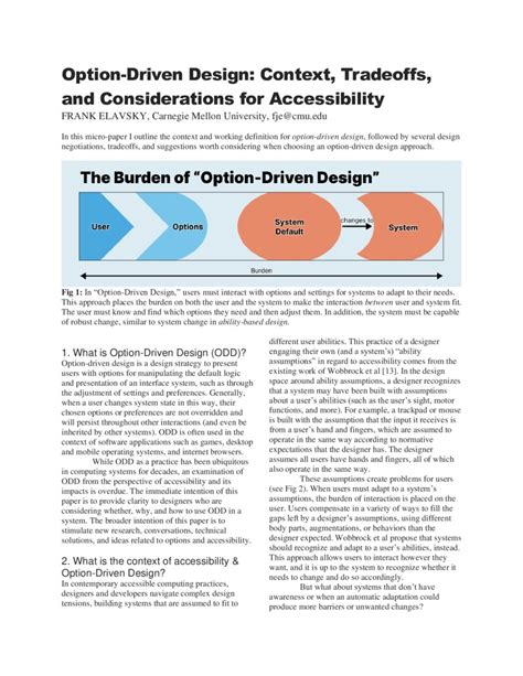 Option Driven Design Context Tradeoffs And Considerations For Accessibility Deepai