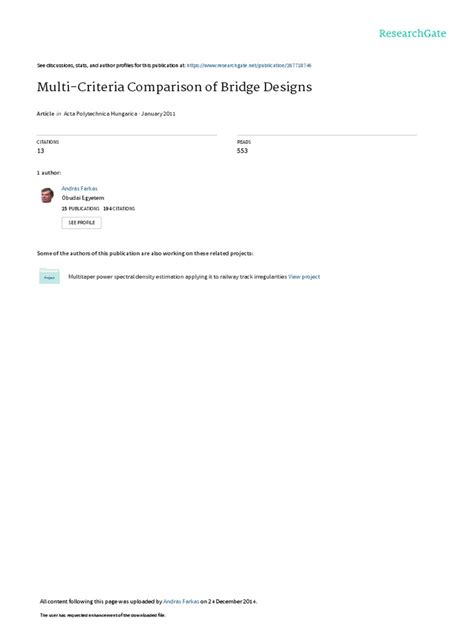 Multi Criteria Comparison Of Bridge Designs Pdf Eigenvalues And