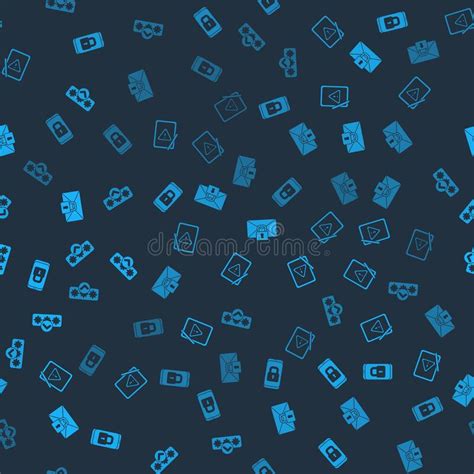 Set Mobile With Closed Padlock Tablet Exclamation Mark Mail Message