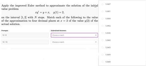 Answered Improved Euler Method Bartleby