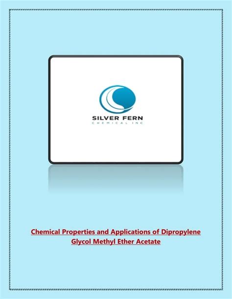 Ppt Chemical Properties And Applications Of Dipropylene Glycol Methyl