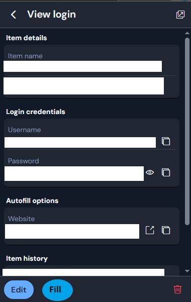 Add Autofill Button In View Item View For The Browser Extensions Password Manager