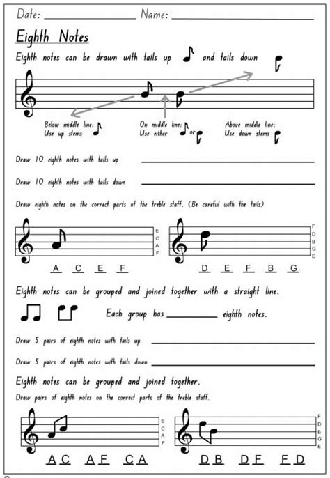 Eighth Notes Activity Sheet Studyladder Interactive Learning Games