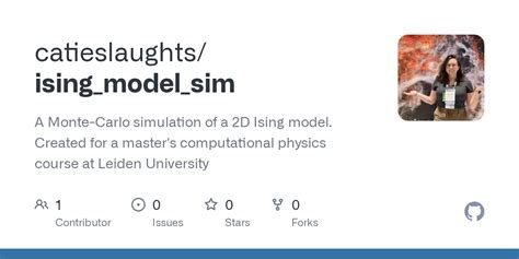 Github Catieslaughts Ising Model Sim A Monte Carlo Simulation Of A 2d Ising Model Created
