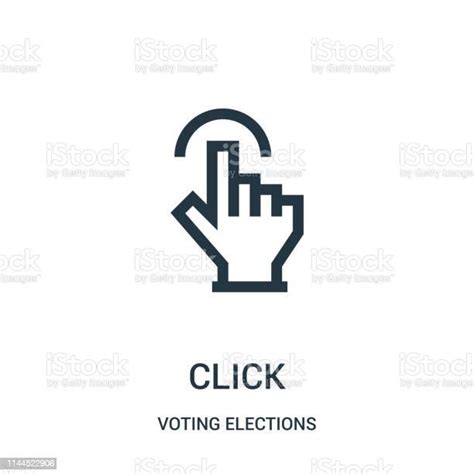투표 선거 수집에서 아이콘 벡터를 클릭 합니다 얇은 라인 개요 아이콘 벡터 일러스트 레이 션을 클릭 합니다 디자인에 대한 스톡 벡터 아트 및 기타 이미지 Istock