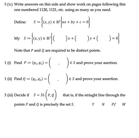 Solved 5 1c Write Answers On This Side And Show Work On Chegg Com