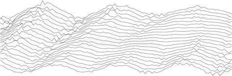Abstract Wave Pattern With Layered Lines In Black And White For Modern Design Stock Illustration