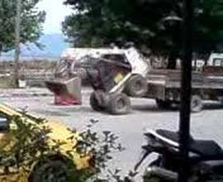 Crazy Bobcat Driver Loads In To Truck YouTube
