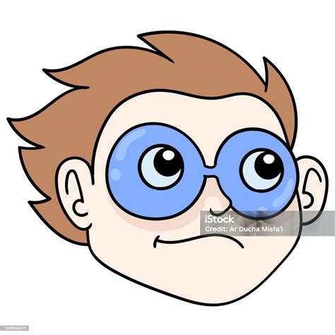 안경을 가진 머리 소년은 생각하고 벡터 일러스트 판지 이모티콘 낙서 아이콘 그리기 그리기에 대한 스톡 벡터 아트 및 기타 이미지 그리기 낙서 드로잉 남자 Istock