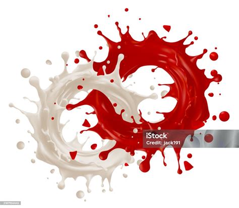 투명한 배경에 고립 된 와인 또는 빨간 주스의 수평 스플래시 백색과 빨간 액체 벡터 현실적 0명에 대한 스톡 벡터 아트 및 기타 이미지 Istock