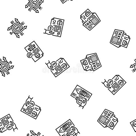 Business Process Automation Seamless Pattern Vector Stock Illustration