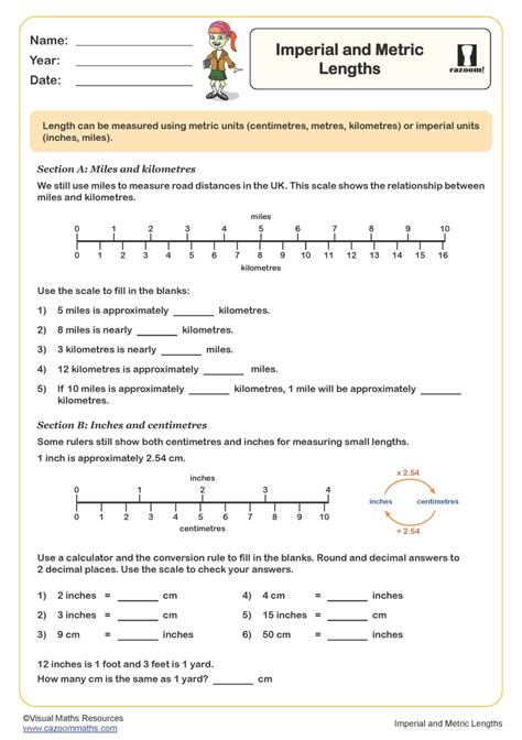Imperial And Metric Lengths Worksheet Key Stage 2 Pdf Measurement Worksheets