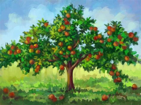 Яблоня картинка для детей в школу и в детский садик