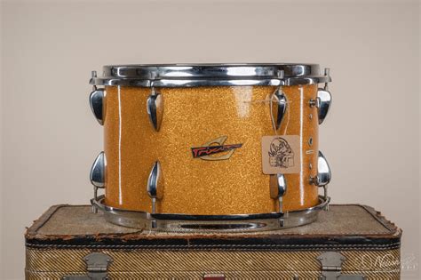 1960s Trixon Luxus Teardrop In Gold Sparkle 85x13 Nelson Drum