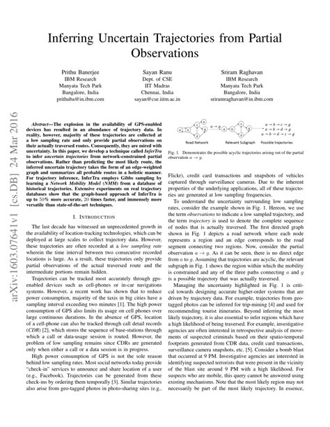 Pdf Inferring Uncertain Trajectories From Partial Observations