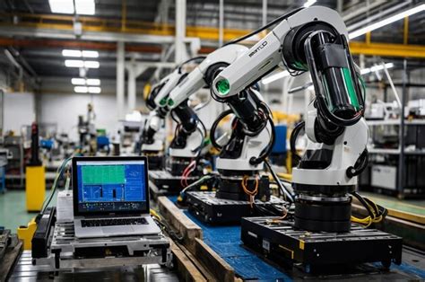Collaborative Robots And Ai Systems In Modern Manufacturing Premium Ai Generated Image
