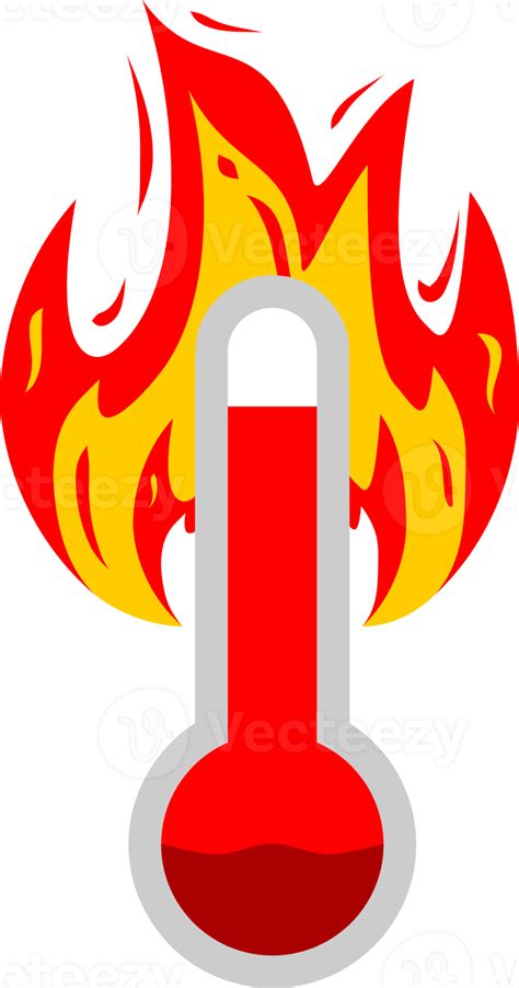 Fire Burning High Temperature Thermometer Warning Sign Icon 27727258 Png