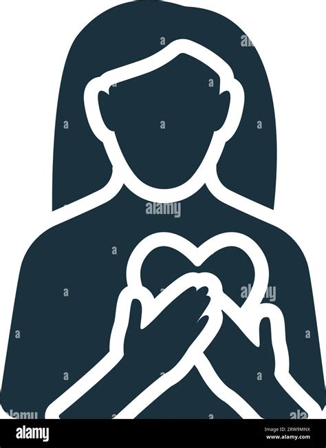 Self Compassion Icon Monochrome Simple Sign From Mental Health