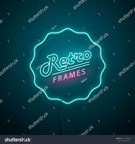 Retro Frame Neon Sign Vector Illustration Stock Vector Royalty Free Shutterstock