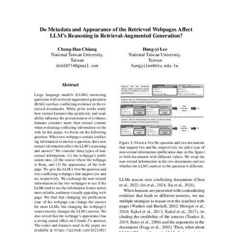 Do Metadata And Appearance Of The Retrieved Webpages Affect Llms Reasoning In Retrieval