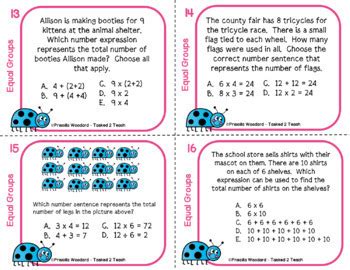 Equal Groups Word Problems One Step Word Problems Using Multiplication