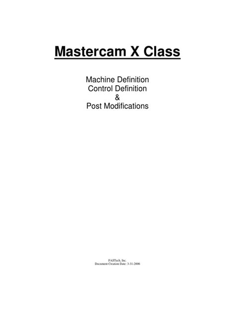 Mastercam X Building Posts Pdf Computer Program Programming