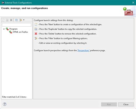 Eclipse Administrador De Externaltool Configuration Programs Html En Firefox Zeppelinux