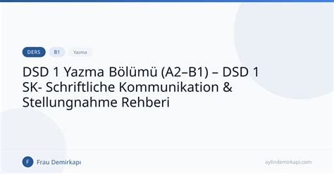 Dsd 1 Sk Schriftliche Kommunikation And Stellungnahme Rehberi Dsd 1