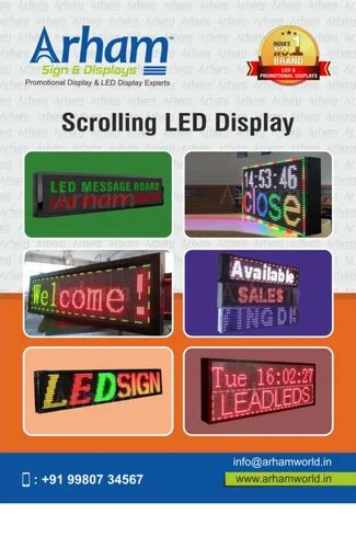 Red Led Moving Message Display Input Voltage Dc Power Dimension Sqft At Square Feet