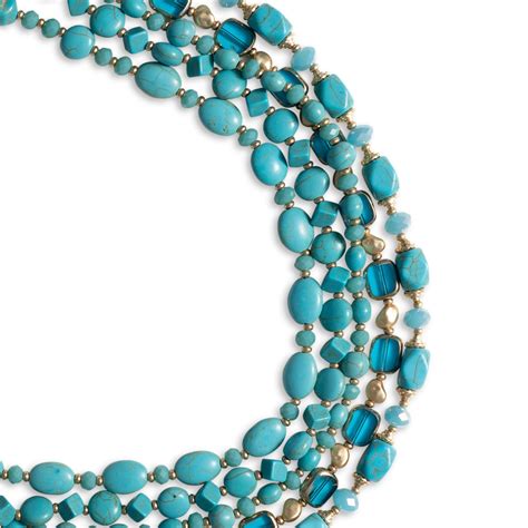Collana Multi Filo Con Pietre In Vetro Tono Turchese Mya Accessories