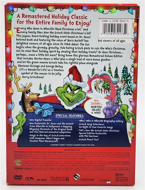 Dr Seuss How The Grinch Stole Christmas Dvd 50th Birthday Deluxe