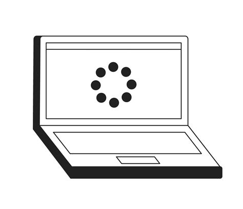 Buffering On Laptop Screen Monochrome Flat Vector Object Computer