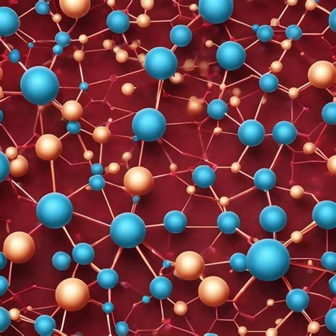 Premium Photo A Seamless Pattern Of Molecular Structure Of The Number Of Atoms Of Different Sizes