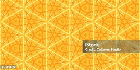 Kain Afrika Pola Mulus Dan Bertekstur Desain Geometris Warna Kuning Muda Kuning Keemasan Dan