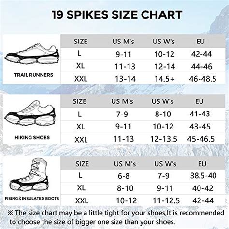Cimkiz Ice Cleats Size Chart At Jarred Moen Blog