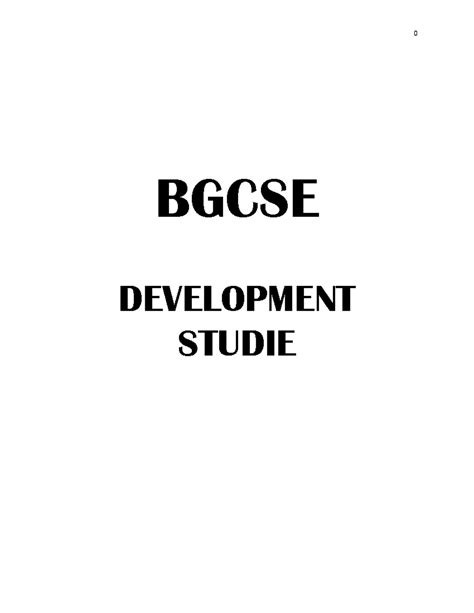 Bgcse Dvs Good Bgcse Development Studie Topic 16 International