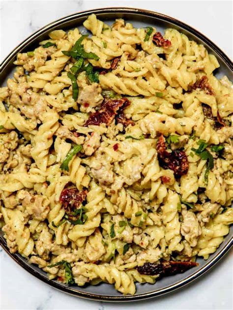 Ground Beef Pesto Pasta