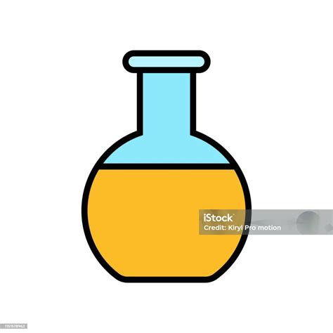 의학 연구 유리 비 커 플라스 크 실험실에서 연구를 위한 시험관 과학적 약물의 연구 흰색 바탕에 간단한 아이콘 벡터 일러스트 개발에 대한 스톡 벡터 아트 및 기타 이미지