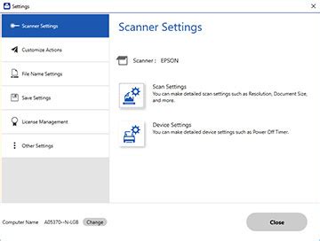 Changing The Scan Settings