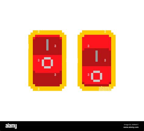 Switch Off And On Pixel Art On Off Button 8 Bit Pixelated Vector Illustration Stock Vector