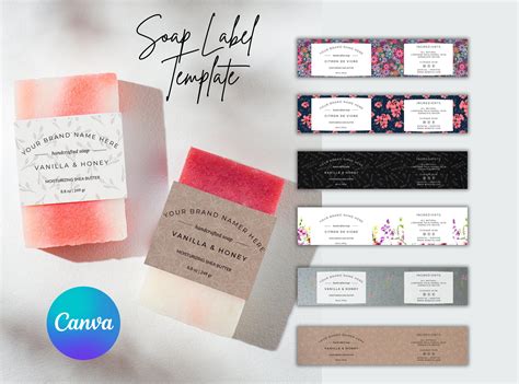 Editable Soap Label Template Custom Wrap Whipped Soap Label Design
