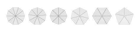 Radar Spider Diagram Flat Templates Spider Mesh Patterns Polygon Thin Graphs Diagram For