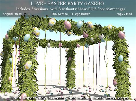 Second Life Marketplace Love Superstore Easter Party Gazebo