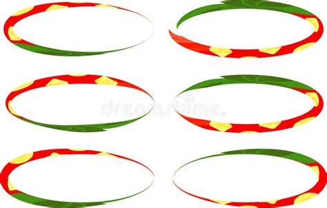 Red Yellow Green Colorful Abstract Art Ovals Set Stock Illustration Illustration Of Empty