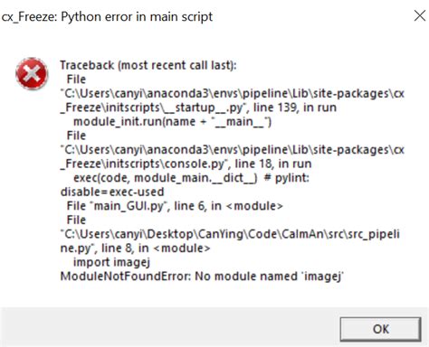 error on importing imagej on standalone executable using cx freeze